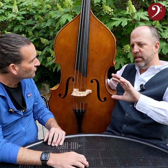 994: Nick Lloyd on his bench copy of Edgar Meyer's Gabrielli double ...